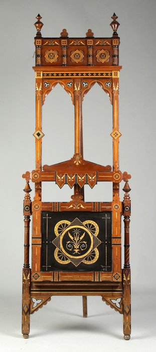 Victorian Ebonized, Inlaid & Gilded Walnut Portfolio
