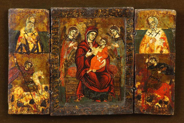 Early Greek Icon Triptych - Mar 29, 2014 | Cottone Auctions in NY
