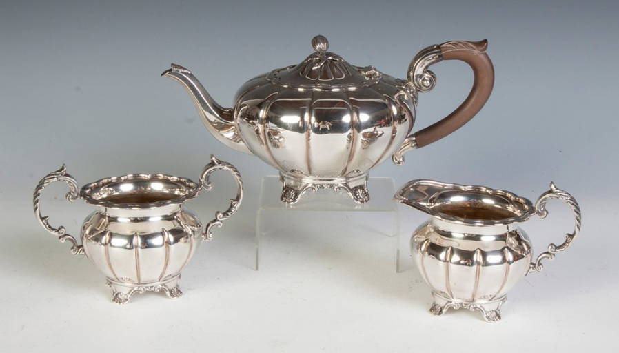 Roden Three Piece Sterling Silver Tea Set