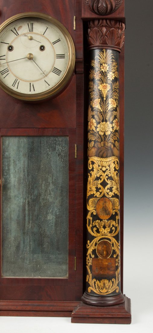 Fine & Rare Asa Munger Stovepipe Shelf Clock, Auburn,