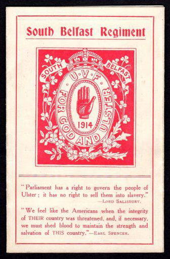 Ireland Political, 1914 Anti Home Rule Collection Card