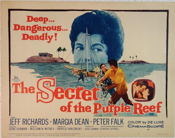 The Secret Of The Purple Reef Lobby Card (1960)