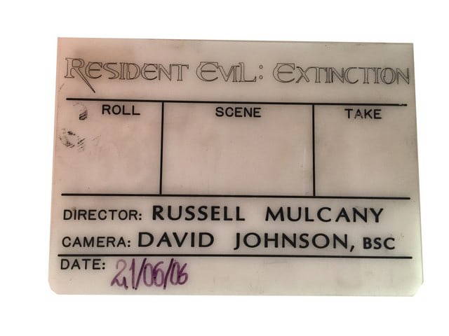 Resident Evil: Extinction Set Used Film Slate Movie Memorabilia Auction