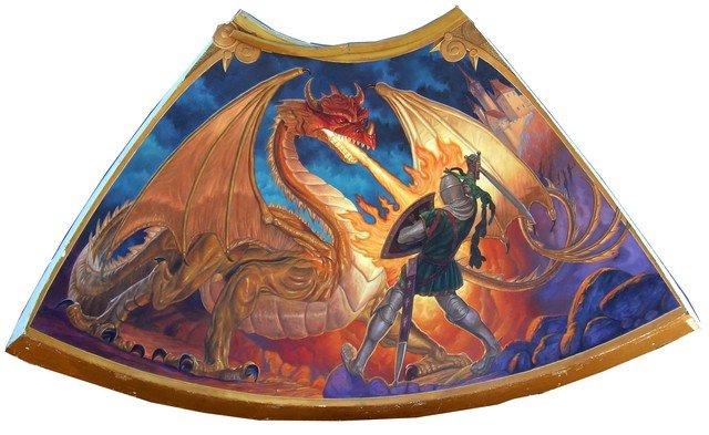 Pagemaster Original Fire Breathing Dragon Rotunda Dome