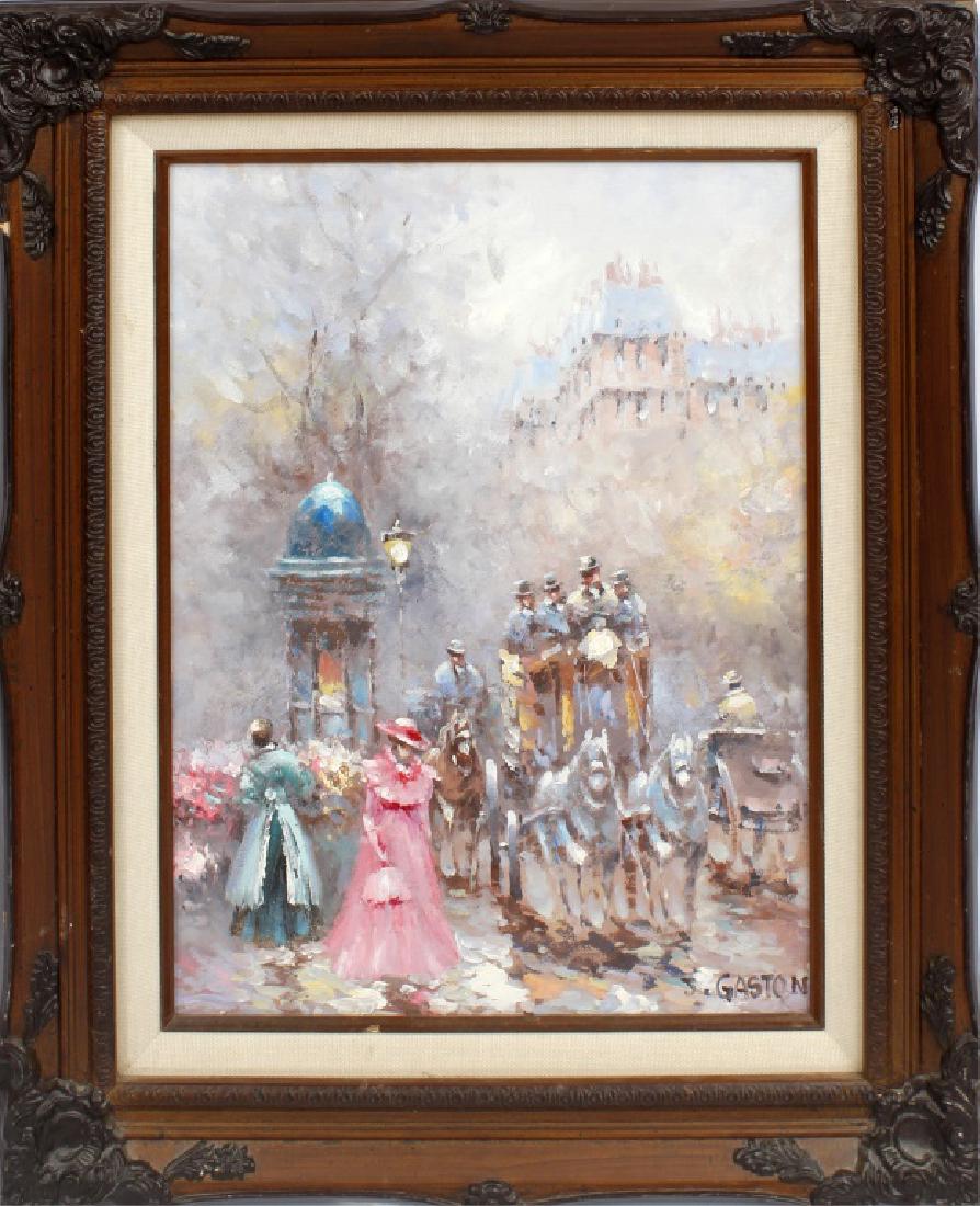 J. GASTON ORIGINAL OIL PAINTING PARISIAN CITYSCAPE