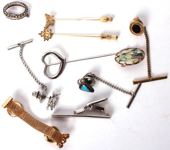 Sterling Silver Tie Stick Pins & Tie Tacks & Pins
