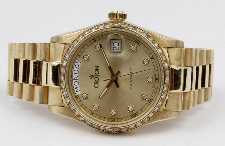 Croton Men's Automatic 14k Yellow Gold Watch