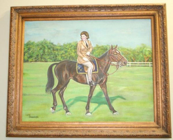 OIL ON BOARD OF JACKIE KENNEDY BY LARRY DENSON