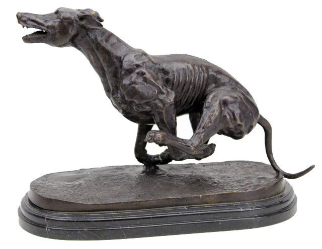 JAMES OSBORNE BRONZE RACING GREYHOUND