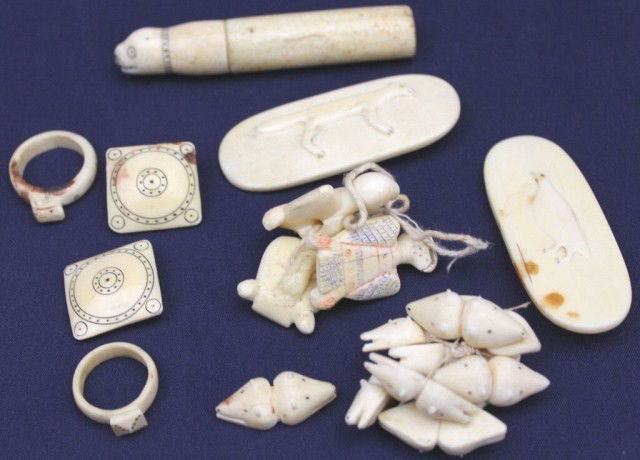 ALASKAN WALRUS TUSK IVORY & BONE BUTTONS ETC