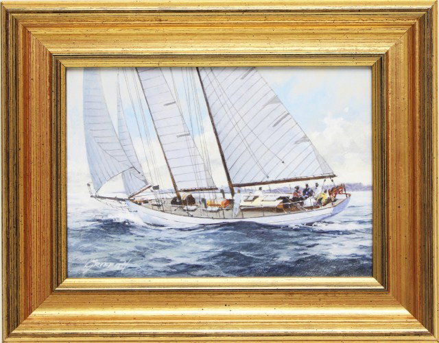 EDWARD GRIFFITH OIL PAINTING - SCHOONER BRILLIANT