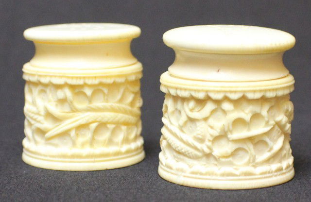 IVORY SALT AND PEPPER SHAKERS