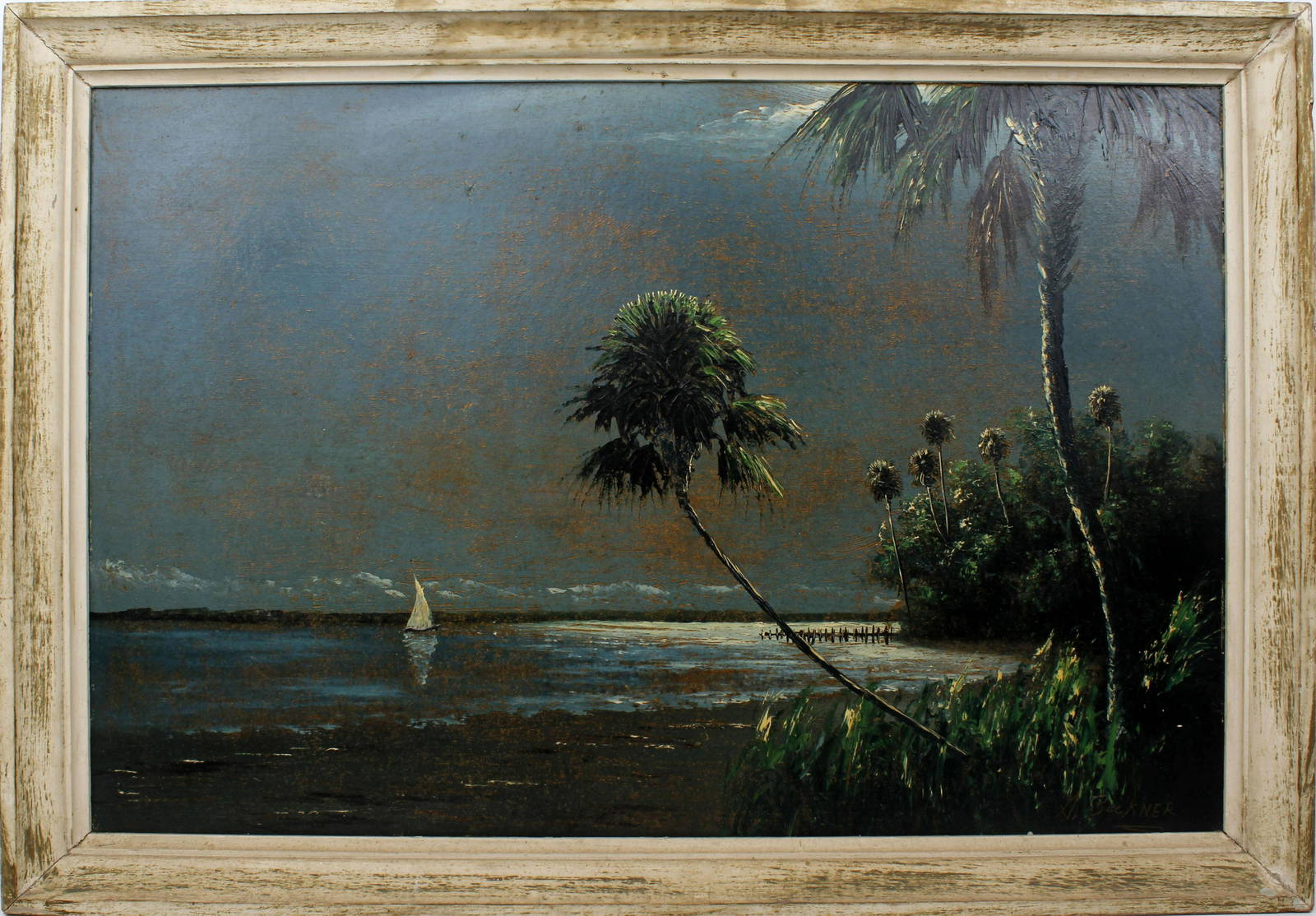 George Buckner Florida Highwaymen Moonlit Sail Auction