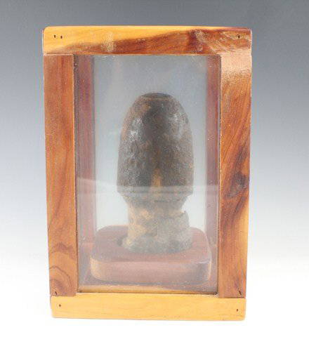 Civil War Era Hotchkiss Shell In Display Case