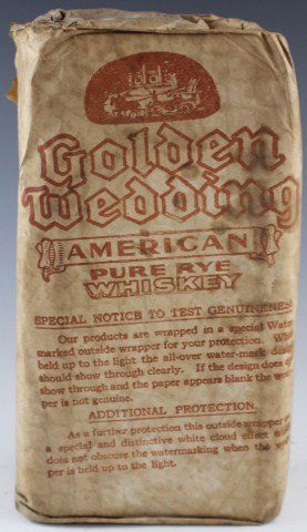 GOLDEN WEDDING PURE RYE WHISKEY IN ORIGINAL PAPER