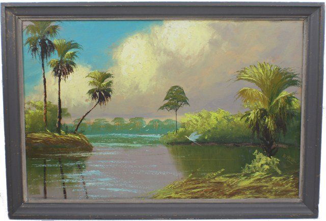 ALFRED HAIR - FLORIDA HIGHWAYMEN PAINTING - LANDSCAPE