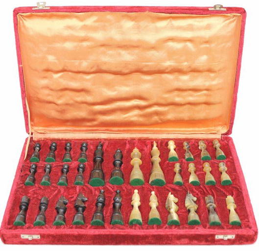 African Buffalo Horn Chess Set