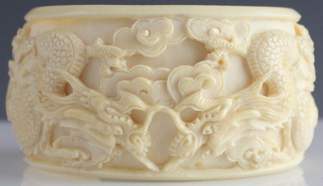 Carved Ivory Cuff Bracelet
