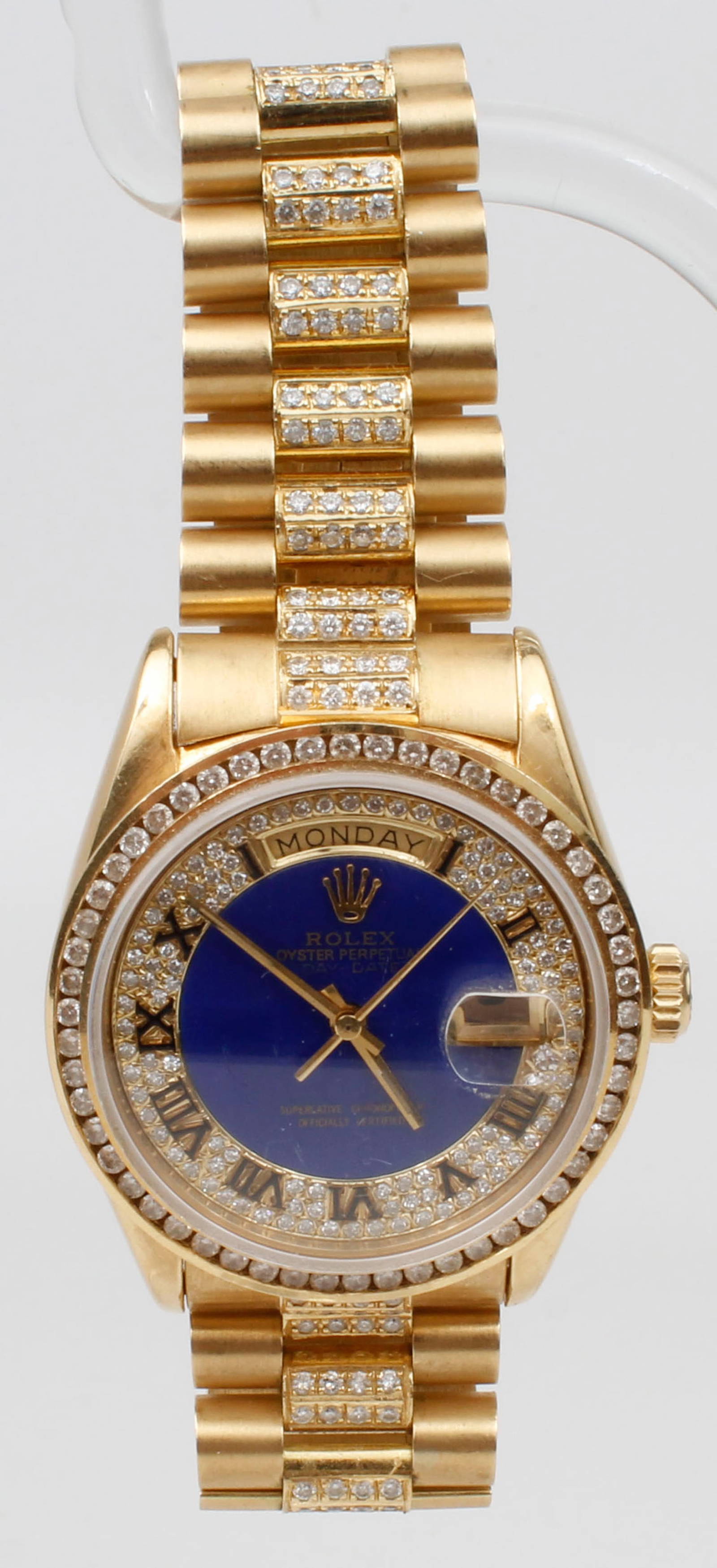 Mens Diamond Rolex President Model 1803 Lapis Dial Auction