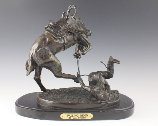 FALLING RIDER - BRONZE STATUE C.M. RUSSELL