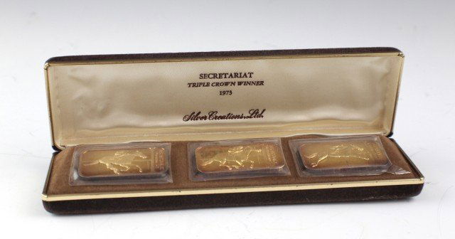 Secretariat Set Of 3 Silver Ingot Limited Edition