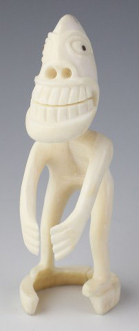 GREENLAND CARVED IVORY INUIT TUPILAK SPIRIT FIGURE