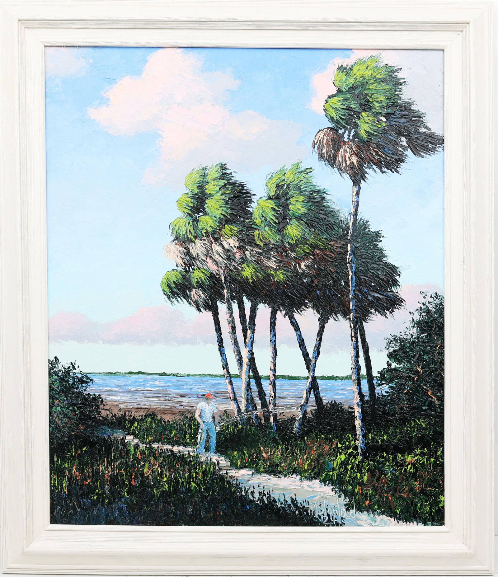 Mark Stanford Florida Artist Snook Fisherman Auction