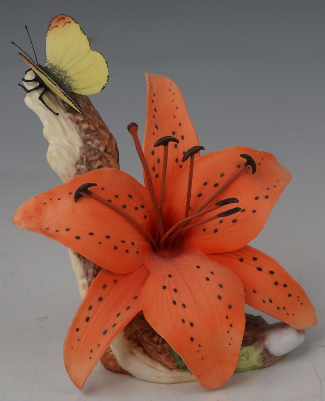 BOEHM FIGURINE LILY WITH BUTTERFLY MADE IN ENGLAND