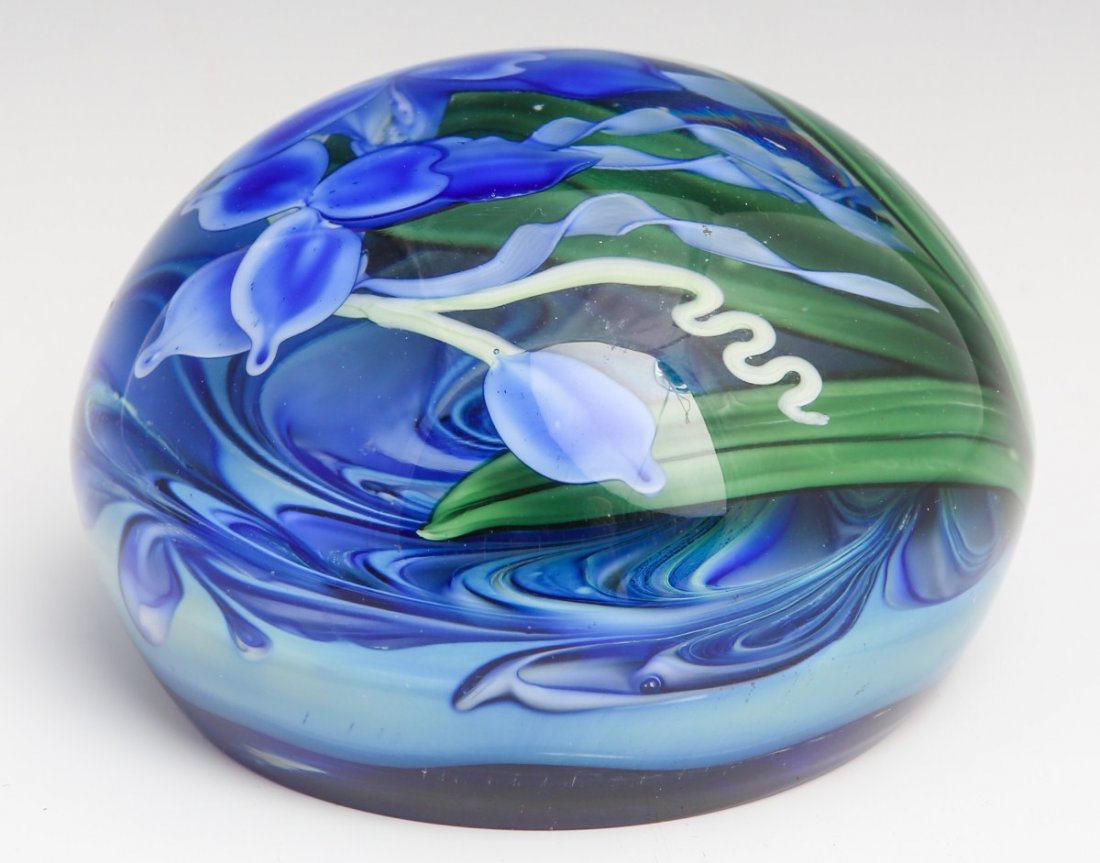 Justin Lundberg Art Glass Paperweight Signed