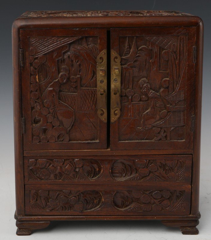 CARVED JAPANESE MINIATURE CABINET