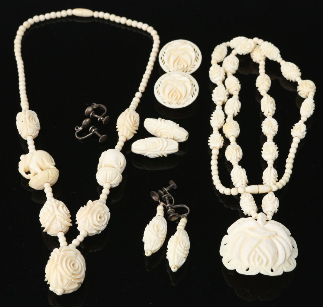 LOT OF LADIES IVORY JEWELRY