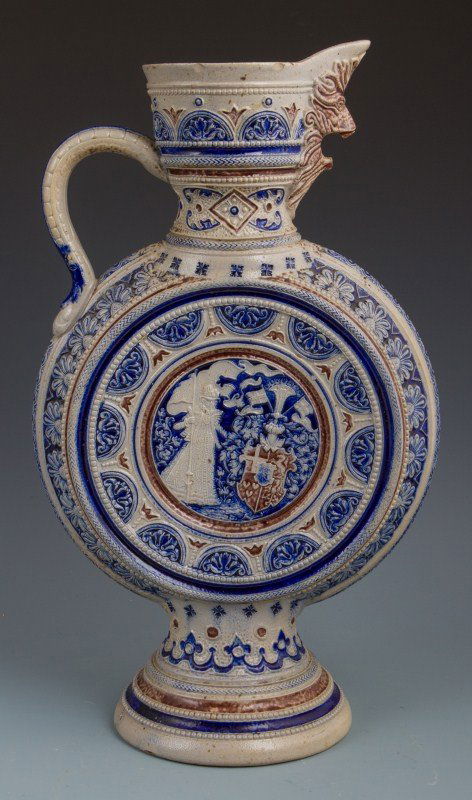 GERMAN SALT GLAZED POTTERY EWER