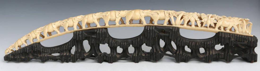 CHINESE CARVED IVORY ELEPHANT BRIDGE TUSK - Jun 02, 2013 | Manor ...