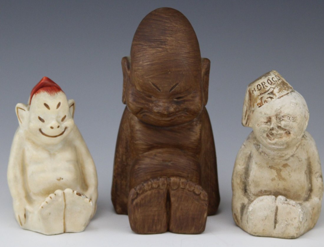(3) BILLIKEN FIGURINES AND BANKS