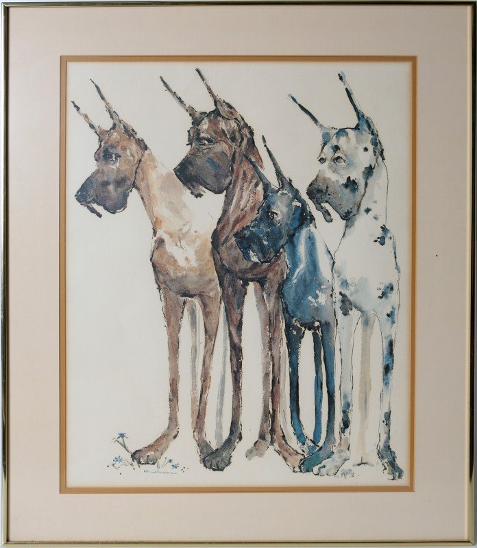 Carol Ratafia Great Danes Watercolor Print