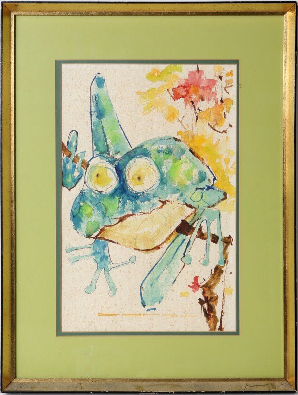 CAROL RATAFIA FROG WATERCOLOR PRINT - Sep 07, 2013 | Manor Auctions in FL