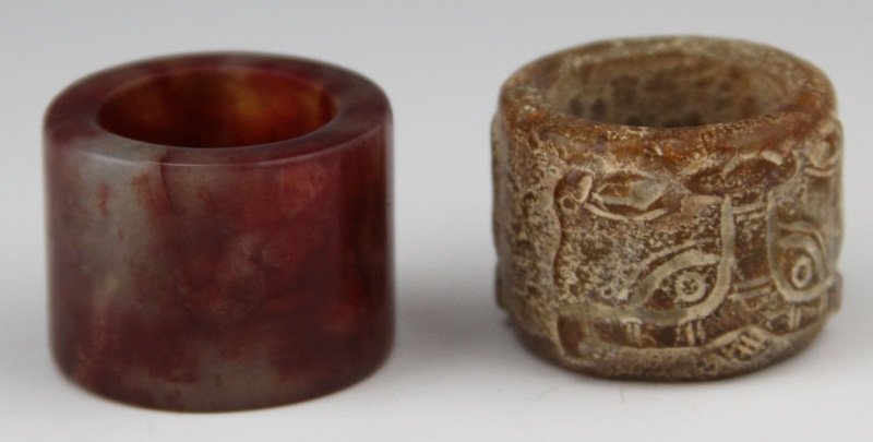 PAIR OF CHINESE CARVED STONE THUMB RINGS - Nov 03, 2013 | Manor ...
