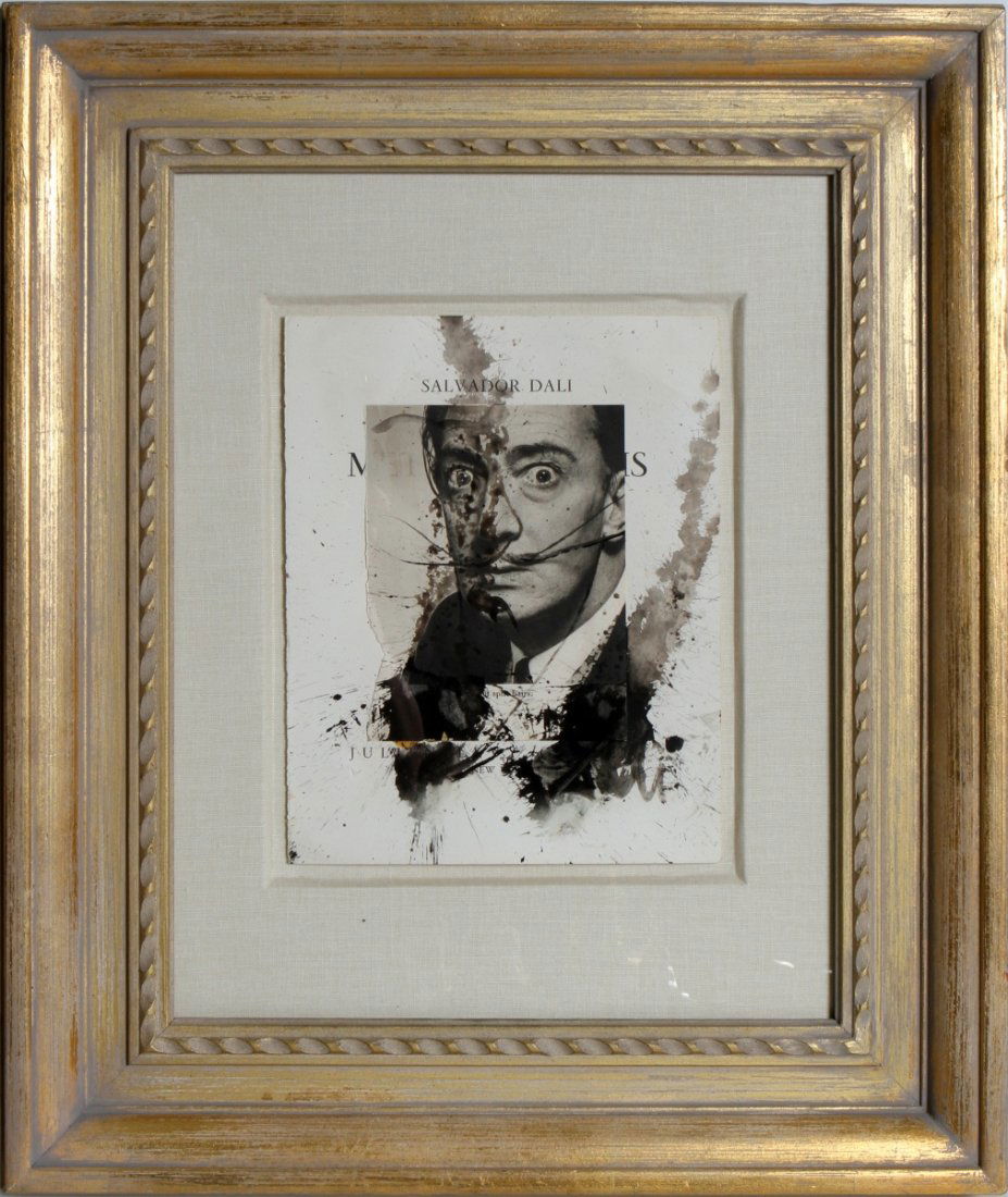 SALVADOR DALI SELF PORTRAIT INK WASH COLLAGE