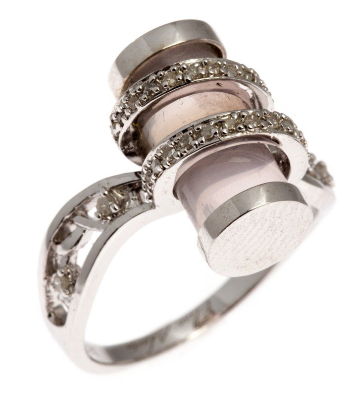 Elise Adoree Designer Sterling Silver Quartz Ring