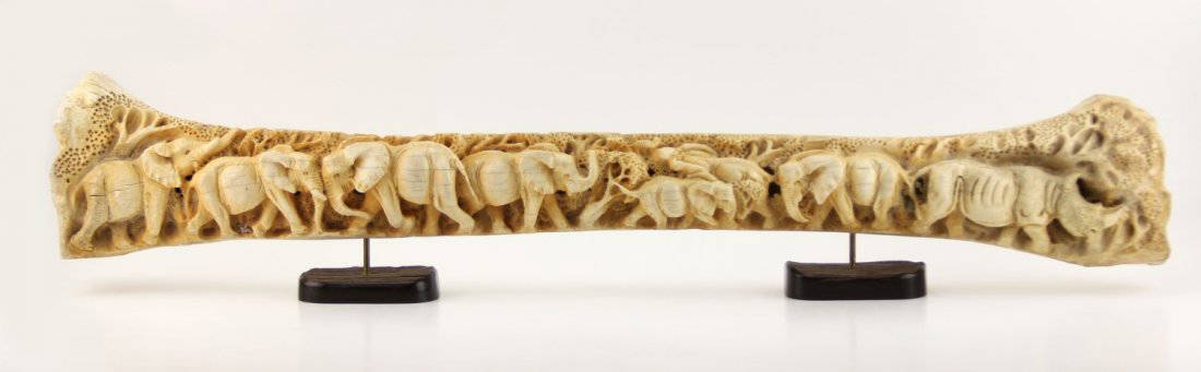 Large Carved Elephant Femur Bone