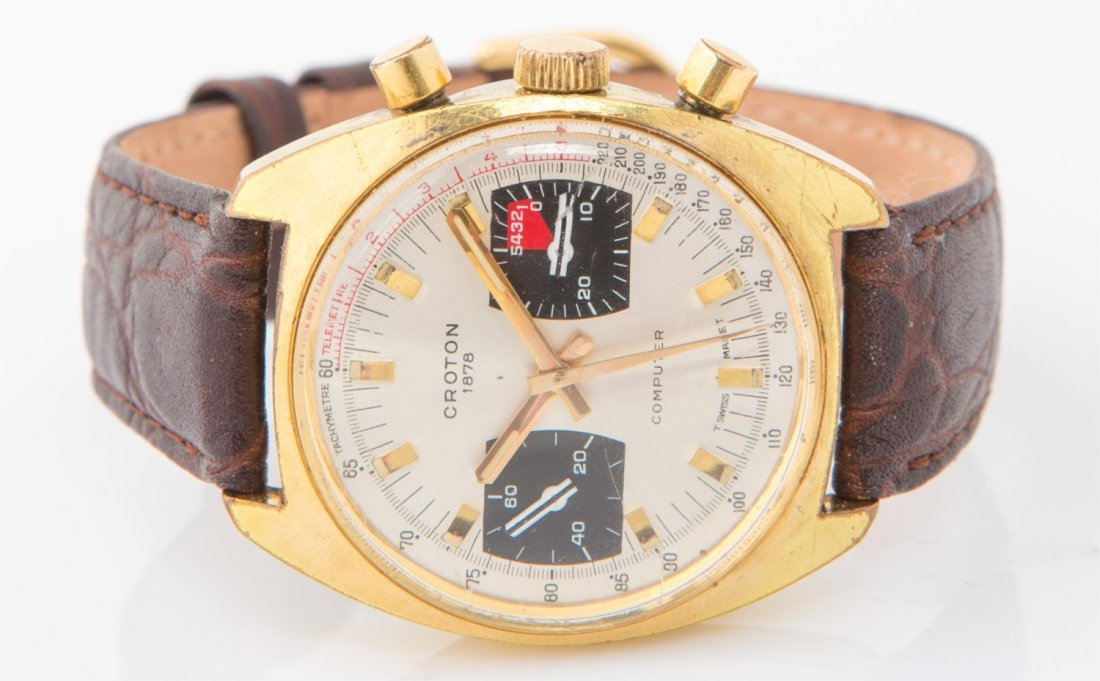 MENS VINTAGE CROTON COMPUTER CHRONOGRAPH WATCH