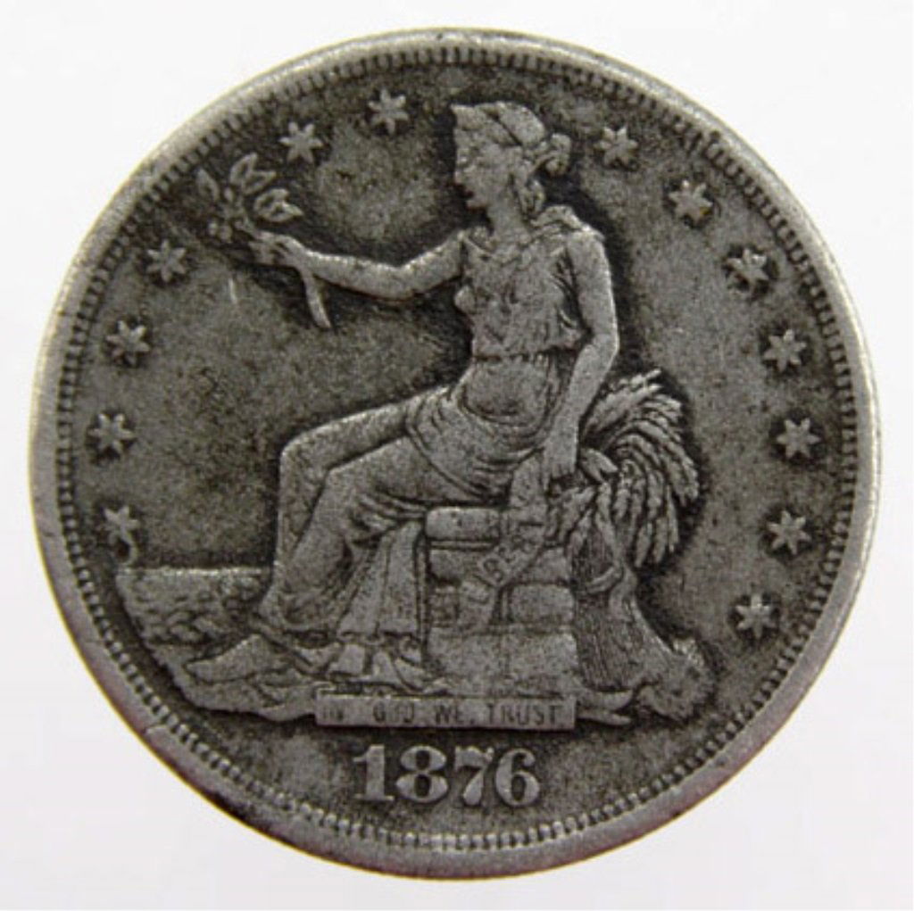 1876 US SILVER SEATED LIBERTY TRADE DOLLAR - Feb 12, 2015 | Manor ...