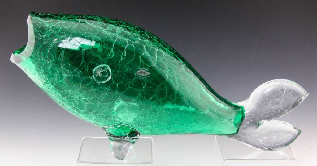 Blenko Green Glass Fish