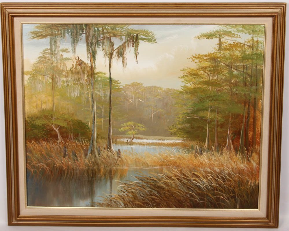 ROBERT BUTLER MARSH LANDSCAPE OIL ON CANVAS