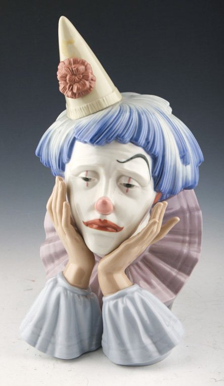 LLADRO PENSIVE CLOWN BUST