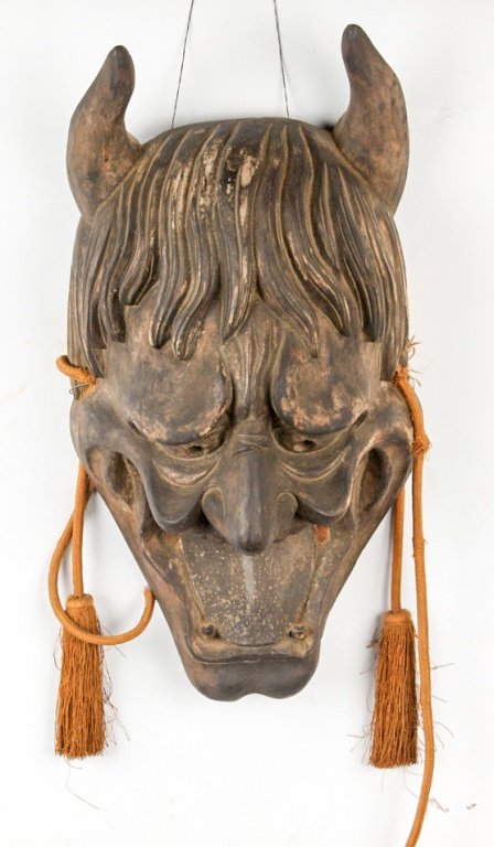 EARLY 20TH C JAPANESE NOH MASK OF HANNYA