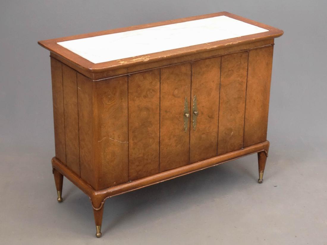 Mid Century Marble Top Cabinet
