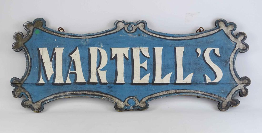 Wooden Painted Sign "MARTELL'S"