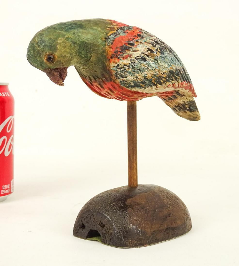 Parakeet Folk Art Wooden Carving - Jan 01, 2020 | Copake Auction Inc. in NY