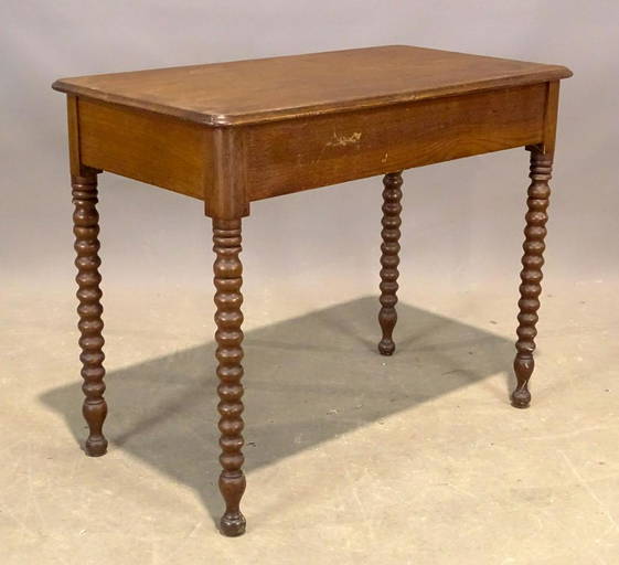 19th C. Spool Leg Table